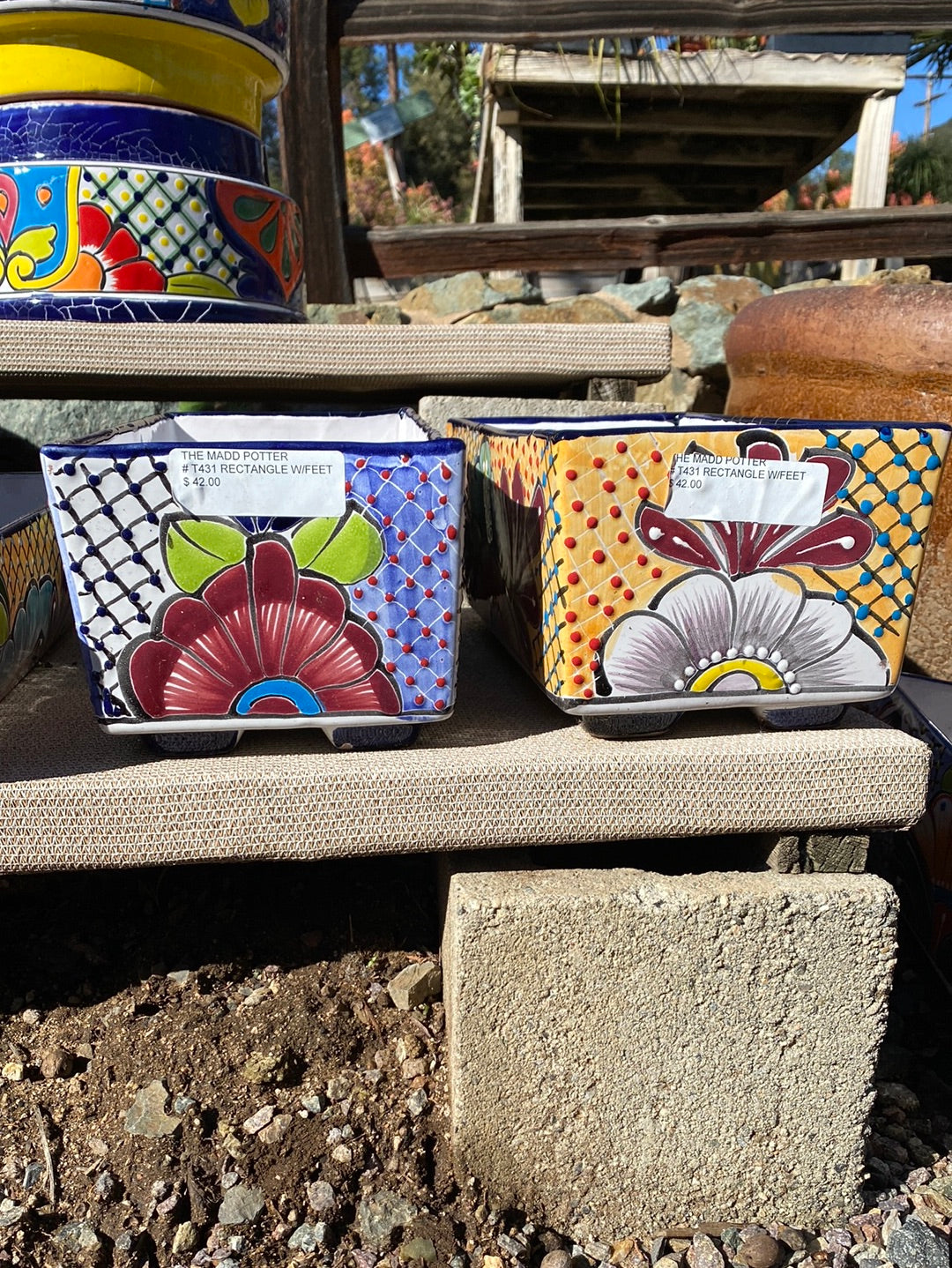 Talavera Rectangle Feet Pot – The Madd Potter